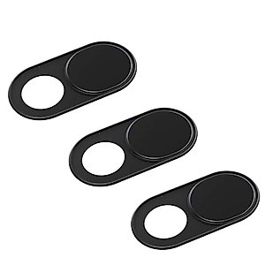 NMEGOU Metal Webcam Cover Slide, Shutter Magnet Slider Camera Cover for Web Cam iPhone PC Laptops Tablet Phone Lens Protect Privacy Sticker (Black-3pcs)