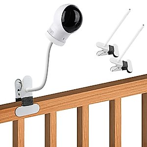 2 Pack Flexible Clip clamp Mount for Eufy Spaceview, Spaceview Pro and Spaceview S Baby Monitor Mount No Tools or Wall Damage Required Baby Monitors Holder Baby Camera Stand for Crib