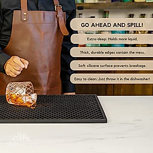 Premium A Bar Above Heavy Duty Bar Mat – Food-Safe Silicone Mat – Bar Mats for Countertop - Commercial Strength Bartender Accessories Dish Drying Mat for Kitchen Counter - Barista Accessories