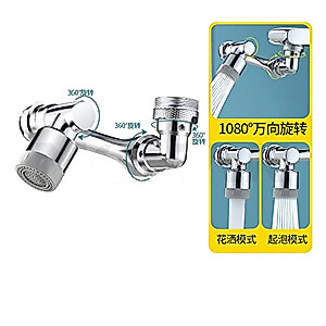 Multifunctional 720 Rotatable Faucet Extender Sprayer Head Two Outlet Mode Splash Filter Movable Kitchen Bathroom Tap