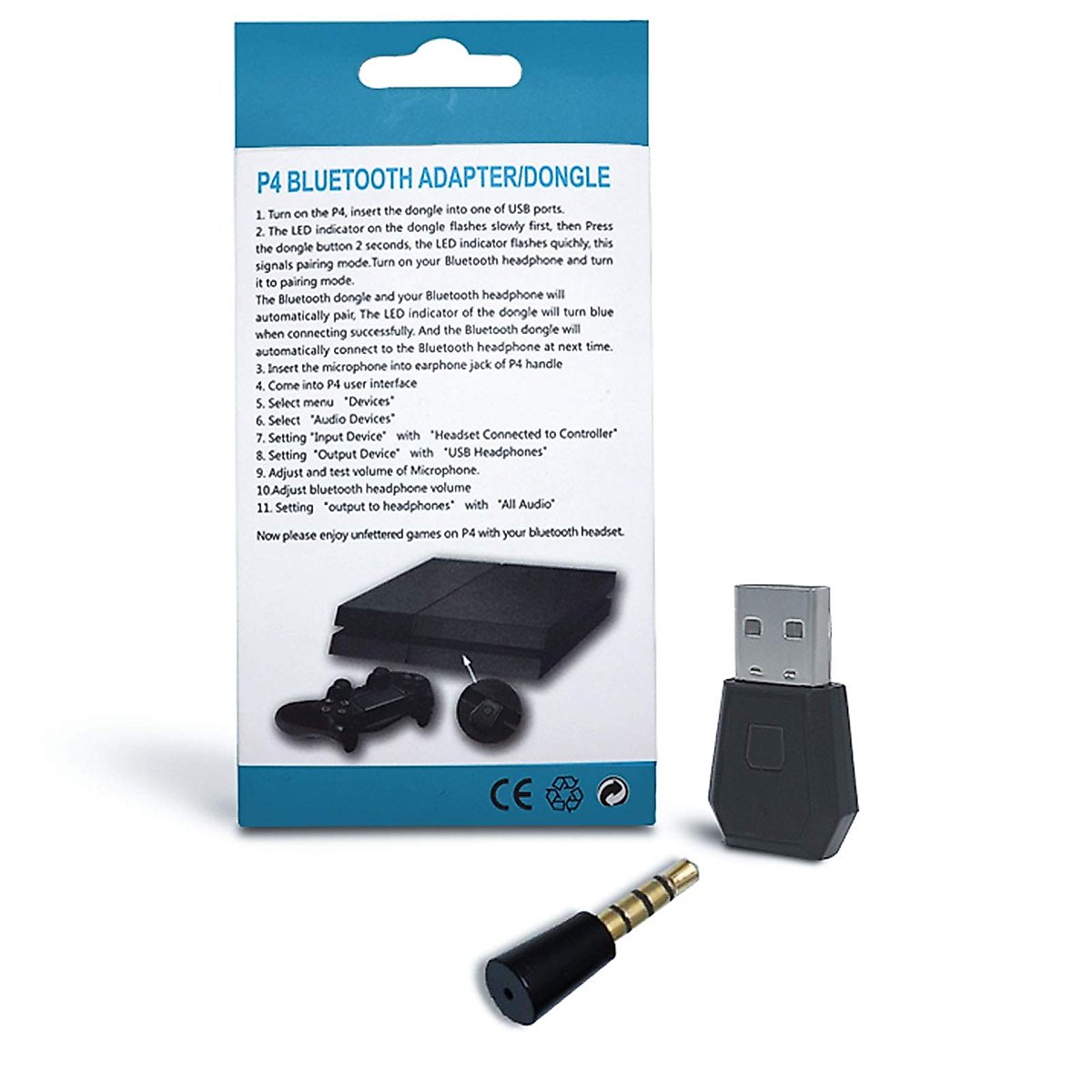 RALAN Bluetooth Dongle Adapter for PS4/PS5, Wireless Mini Microphone USB 4.0 Audio Adapter Receiver Compatible with PS4 /PS5 PlayStation Support A2DP HFP HSP