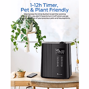 Elechomes SH8830 Humidifier, 6.5L(1.72Gal) Top Fill Warm and Cool Mist Humidifiers for Bedroom with Remote Control, 700 ml/h Max, Auto & Sleep Mode, 360° Nozzle, Auto Shut-Off
