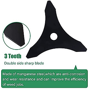 ACEBINTE 9" x 20T Chainsaw Tooth Brush Blades Kit, Cutter Trimmer Weed Eater Blade, Steel Grass Brush Cutter Blade, 2 Blades, with Adapter for Cutter, Trimmer, Weed Eater Chainsaw Tooth…