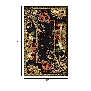 Unique Loom Barnyard Collection Area Rug - Farm (5' 3" x 8' Rectangle, Black/ Cream)