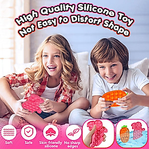 HFATMOS Bunny Pop Fidgets Toys, Silicone Push Pops, Carrot and Rabbit Push Pop, Bubble Fidget Toy for Kids Teens & Adults Rainbow Popper Gifts Poppers Figetget Boys Girls Toddler Toys