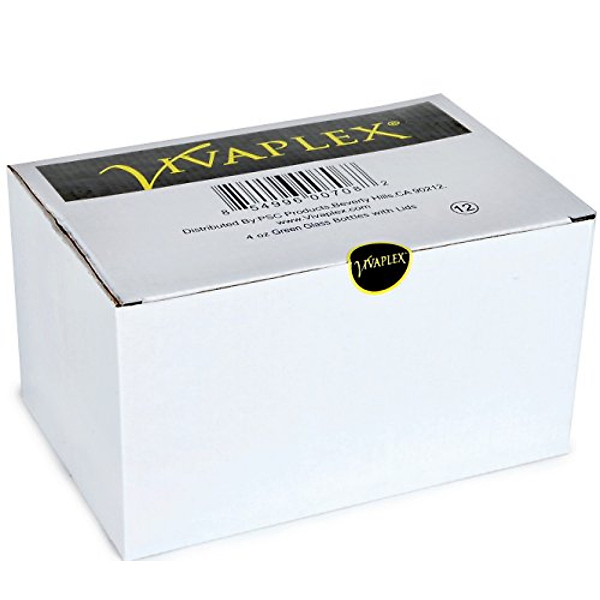 Vivaplex, 12, Green, 4 oz Glass Bottles, with Lids