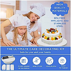 11 Inch Non Slip Cake Turntable for Decorating,Rotating Cake Stand with 2 Icing Spatula,Cake Decorating Tools Supplies with 3 Icing Smoother 1 Cake Leveler,Cake Spinner for Decorating