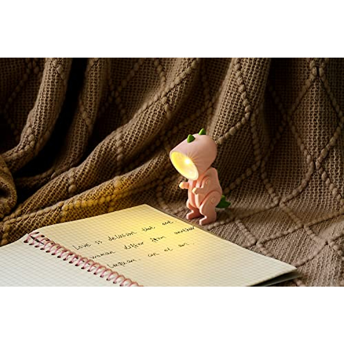 WNWNYA 3 PCS Mini LED Desk Lamp Cute Small Phone Holder, Animal Shaped Night Light Adjustable Phone Holder, Portable Reading Desk Night Light for Children Students (E-3 Colors (Dinosaur))