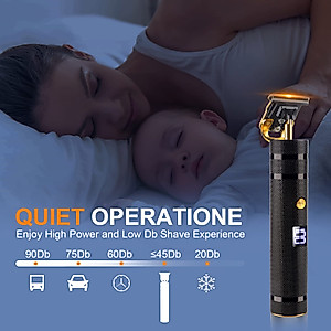 Hair Clippers for Men, Beard Trimmer Zero Gapped Cordless Hair Trimmer T-Blade Trimmer Mens Hair Clippers Shaver Edgers Clippers Grooming Kit with Guide Combs Gifts for Men (Gold)