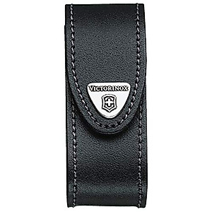 Victorinox 4.0520.3 Medium Leather Pouch Black 91mm/2-4 Layer Ideal to Hold and Protect Your 84mm and 91mm Knives in Black 3.9 inches