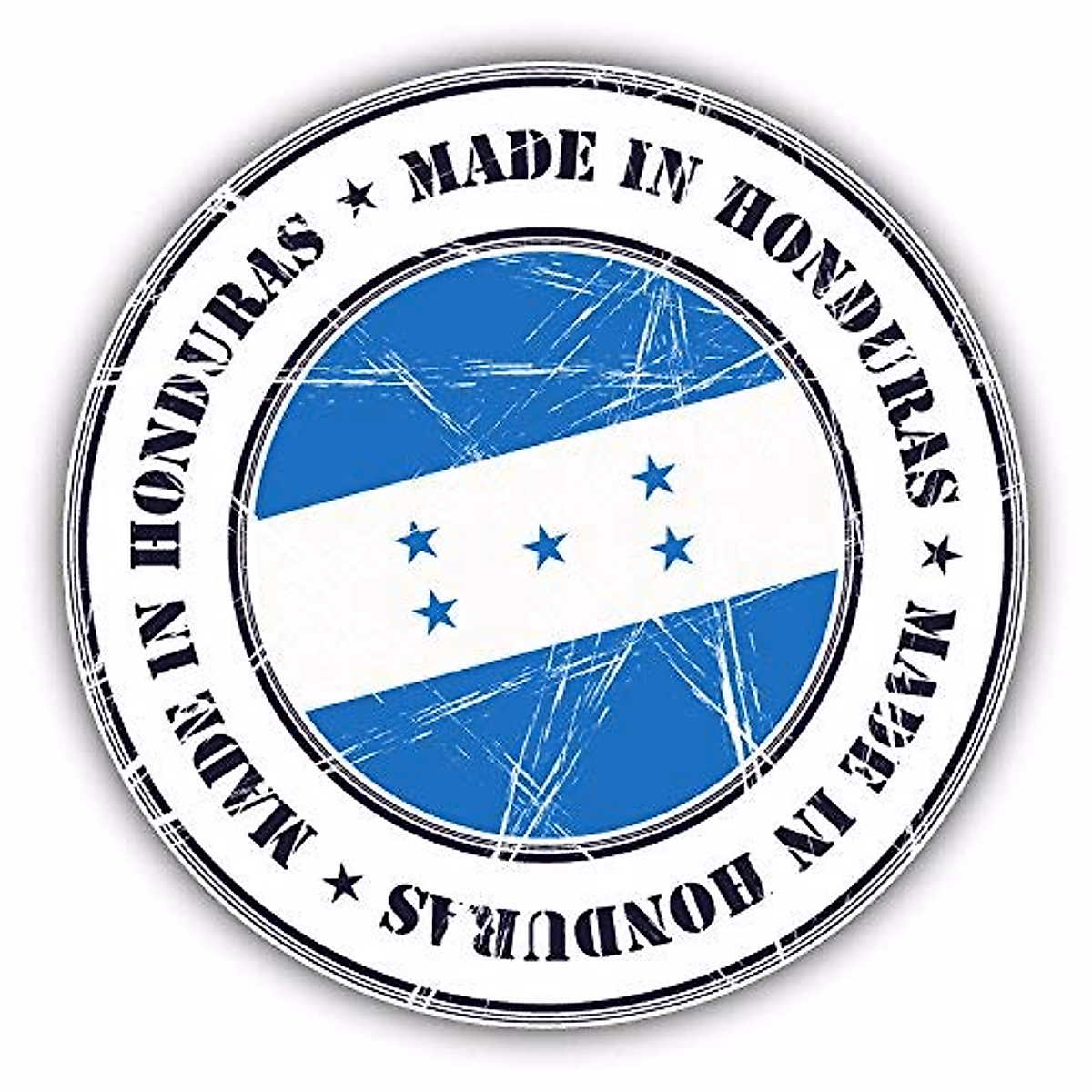 DG Graphics Made in Honduras Grunge Flag Stamp Art Decor 5'' x 5'' Magnet Vinyl Magnetic Sheet for Lockers, Cars, Signs, Refrigerator