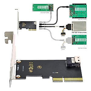 Cablecc PCI-E 4X to U.2 U2 Kit SFF-8639 to SFF-8654 Slimline SAS NVME PCIe SSD Adapter for Mainboard