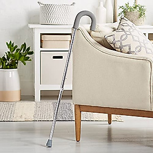 McKesson Walking Cane with Foam Round Handle, Aluminum, Adjustable Height 28 3/4 in to 37 3/4 in, 1 Count