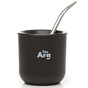 THEARG | Yerba Mate Silicone Gourd Cup with Stainless Steel Straw | Self-Clean Modern Plastic Gourd Design - Yerba Mate Cup and Bombilla Set from Argentina - Travel and Beach Essentials - Ideal Gifts