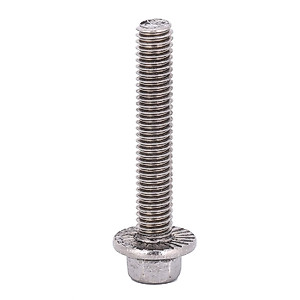 10pcs Flanged Hex Bolts M6 304 Stainless Steel Screws Washer Head Bolts Fastener Passivation Surface Finish Silver (M6 × 35mm)
