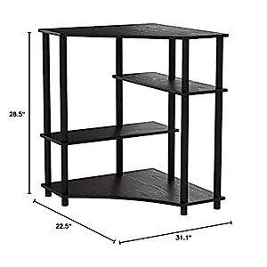 FURINNO Turn-N-Tube Space Saving, Corner Desk, Espresso/Black