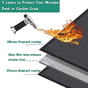 Marvonovo Grill Mats for Outdoor Grill, 60 x 48 Inches Fireproof Mat for Under Fire Pit, Double-Sided Oil-Proof Mats for Fire Pit, Glass Fibre Fire Pit Mat for Charcoal, Gas Grills, Smokers, BBQ