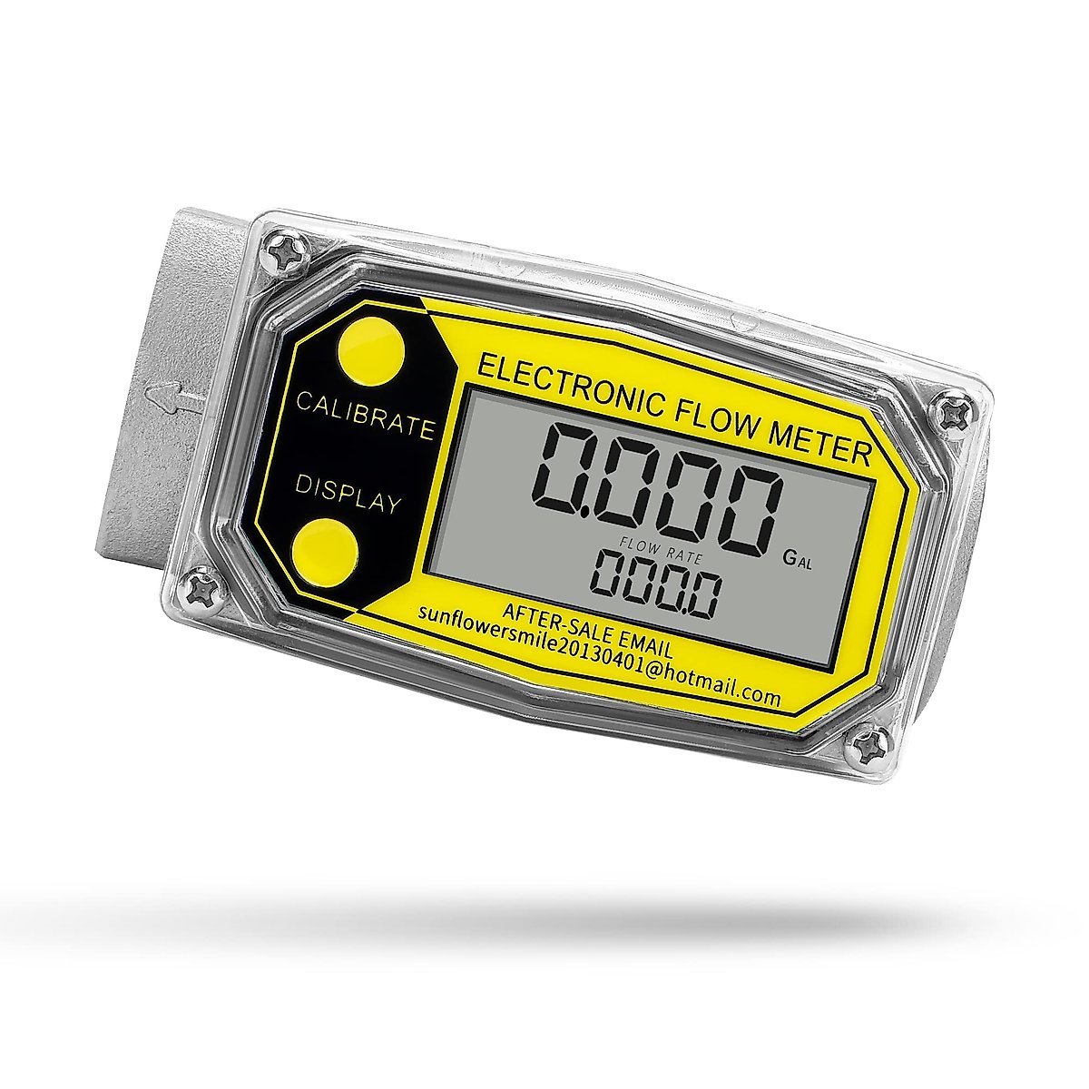 CGOLDENWALL 1-inch Digital Fuel Meter, Turbine Water Flow Meter with Two 1inch NPT Adapters, Gallon Flow Meter for Liquids with Flow Rate 2.5-26GPM, Inline Flowmeter for Diesel Kerosene Gasoline etc.
