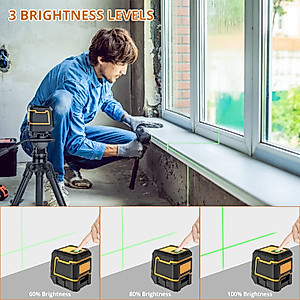 Line Laser Leveler Tool, Semlos Green Self Leveling Laser Level With Cross Line Laser Leveler and Magnetic Bracket For Outdoor Indoor Picture Hanging Wall Tile