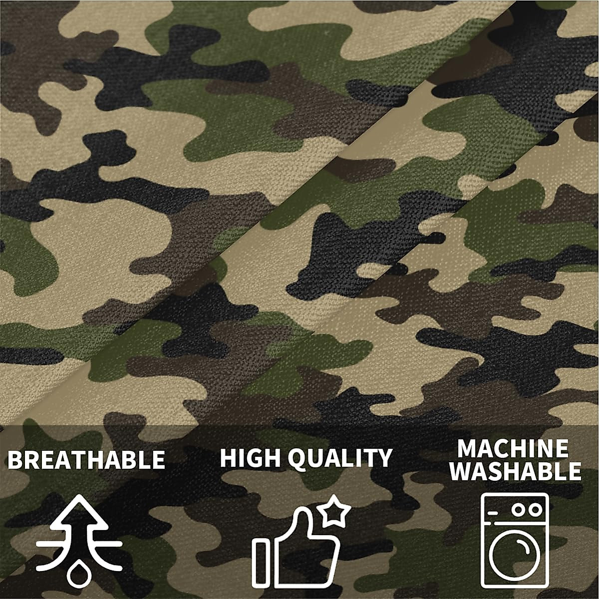 DOHOATU Pillow Covers 16x16 Set of 2, Camouflage Green Decorative Throw Pillow Covers Camo Print Pillowcase Farmhouse Cushion Cases for Sofa Couch Outdoor Home Decorations