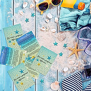 90 Pieces Starfish Story Mini Keepsake Appreciation Notecards Small Starfish Story Card and Miniature Starfish Bead Folded Starfish Notecard for Teacher Sister Colleague Students Friends