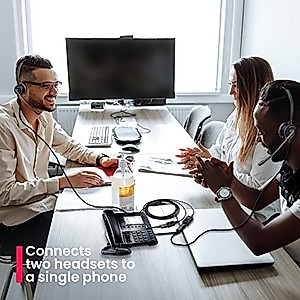 XS 825 Headset Bundle for Training, Coaching, Monitoring, Supervising, Onboarding - Compatible Deskphones Include Avaya, Yealink, Polycom, Cisco, Mitel, Nortel, Toshiba (Stereo, Basic Bundle)