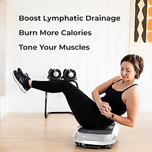 LifePro Vibration Plate Exercise Machine - Whole Body Workout Vibration Fitness Platform w/ Loop Bands - Home Training Equipment for Weight Loss & Toning - Remote, Balance Straps, Videos & Manual