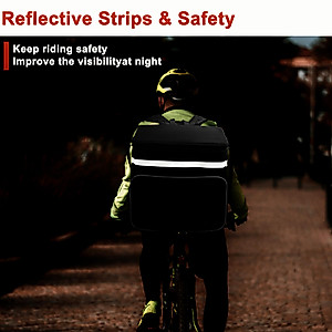 BAGMARVELL Food Delivery Backpack, Insulated Hot Pizza Bags for Delivery Bike, Large Leakproof Waterproof Delivery Bag with 6 Mesh Pockets for Uber Eat,Camping,doordashing,Beach&Family camping