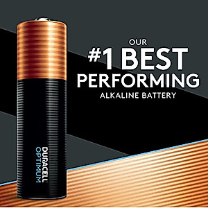 Duracell Optimum AA Batteries with Power Boost Ingredients, 12 Count Pack Double A Battery with Long-lasting Power, All-Purpose Alkaline AA Battery for Household and Office Devices