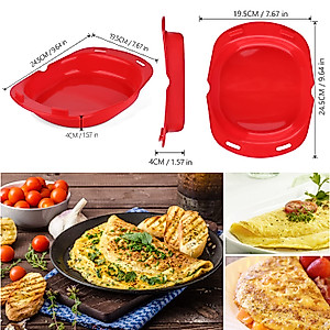 Silicone Omelette Maker,Microwavable Omelet Maker,Nonstick Egg Roll Baking Pan,Quick& Easy Breakfast/Lunch/Dinner Baking Tool,Dishwash Safe