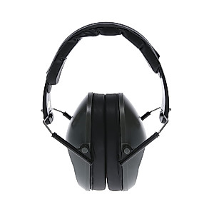 Walker's Unisex Adult's Lightweight Foldable Hearing Protection 22 dB Noise Reduction Pro Low-Profile Folding Passive Earmuffs, Grey