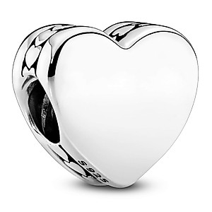 Pandora Heart Charm - Compatible Moments Bracelets - Jewelry for Women - Gift for Women in Your Life - Made with Sterling Silver
