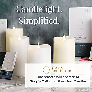 Simply Collected Remote Control | Ready to use 3D Flameless Candle Collection | Battery Included | Easy ON/Off Function