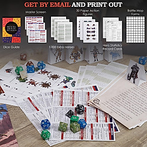 Dungeons and Dragons Starter Set - 6th Edition, Dragons of Stormwreck Isle - Extra 6 Dice Sets, Flannel Bags, Master Screen, New Heroes - D&D Board Game Includes Printable Materials
