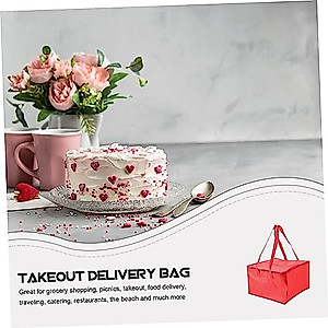 Unomor Zip Ties Outdoor Insulation Bags Zip Ties Outdoor Insulated Bag Insulated Grocery Bags Portable Insulation Bag Non-woven Fabric Storage Bags Pizza Food Delivery Storage Bag