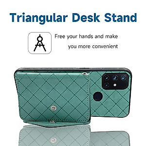 Compatible with OnePlus Nord N10 5G Wallet Case with Crossbody Shoulder Strap and Stand Leather Credit Card Holder Cell Phone Cover for One Plus N 10 G5 1 Plus 10N 1plus One+ 1+ N105G Girls Green