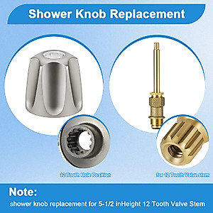 Metal 3 Piece Shower Knob Replacement, Compatible with Price Pfister Verve and Bathtub/Shower Faucet Handle, Include Hot and Cold/Diverter Shower Knob and 3 Screws (Brushed Nickel)