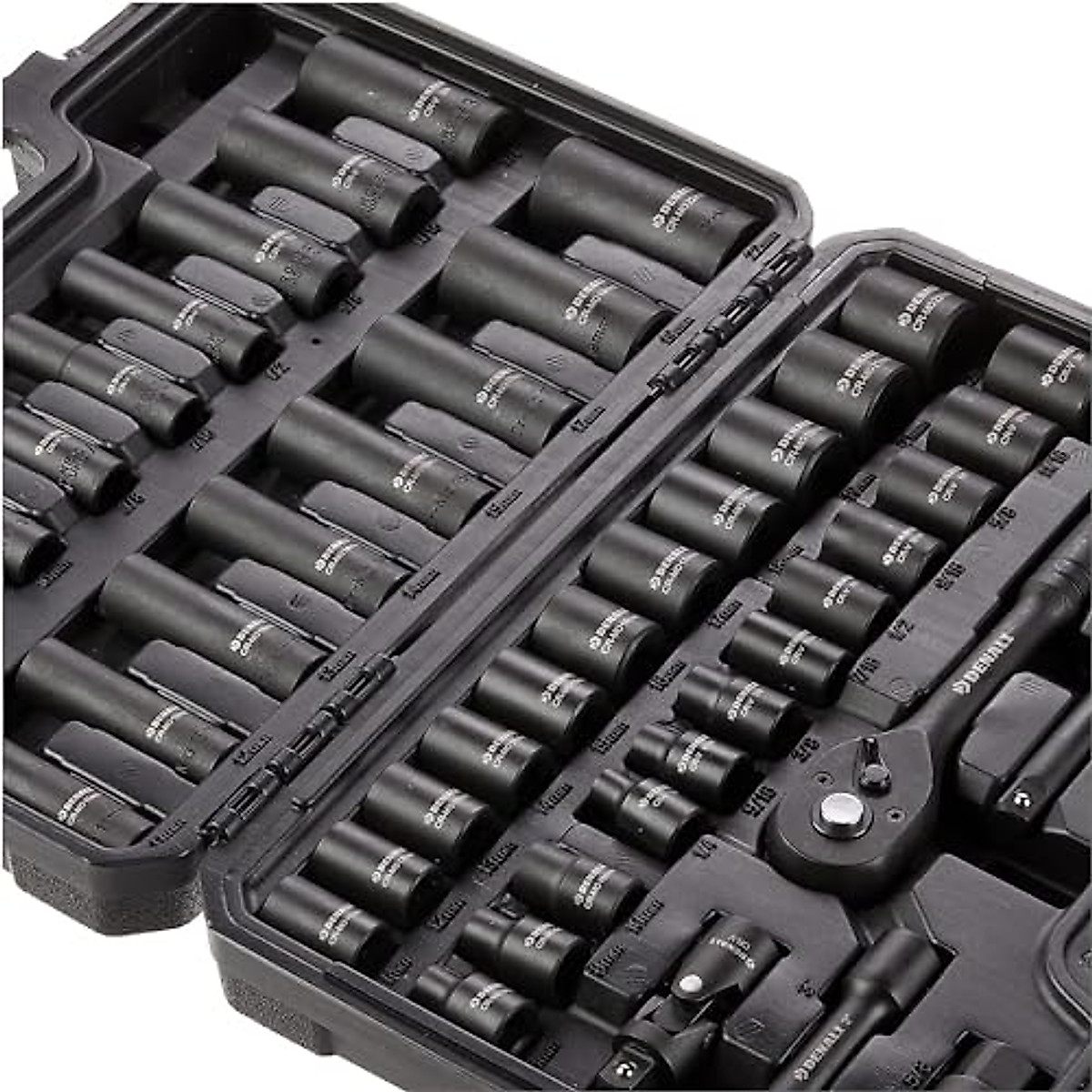 Denali 46-Piece 3/8-Inch Drive 6 & 12 Point Shallow/Deep Socket Set and 72 Teeth Reversible Ratchet, SAE/Metric Size With Carrying Case, 13.1 in x 9.7 in x 3 in