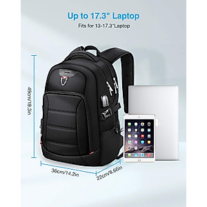 HOMIEE Laptop Backpack Extra Large Travel Backpack 40L Anti Theft College School Backpack for Men Women with USB Port, Water Resistant Business Computer Bag Fit 17.3 Inch Laptop