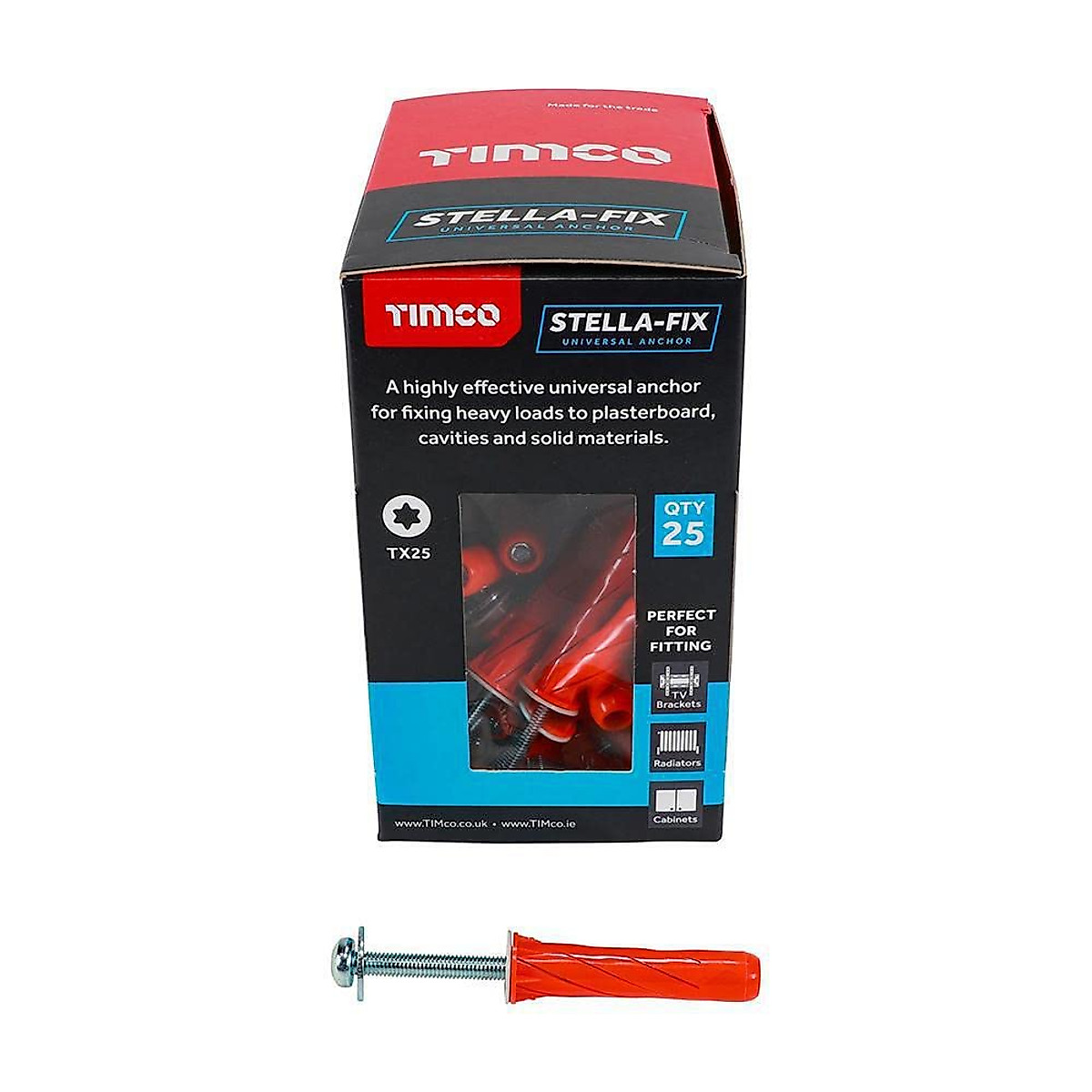 TIMco New Multi Stella Fixings-TX-Pan-Red-M5 x 55 STRED55