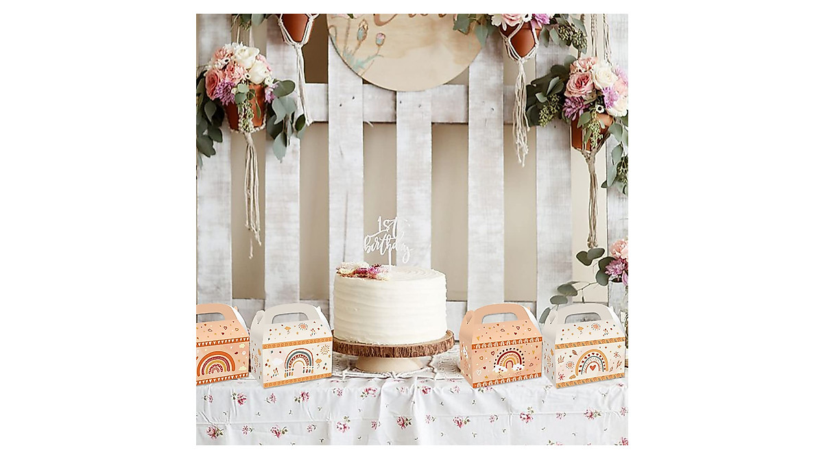 CIEOVO Boho Rainbow Gift Boxes - 24 Pack for Parties & Celebrations