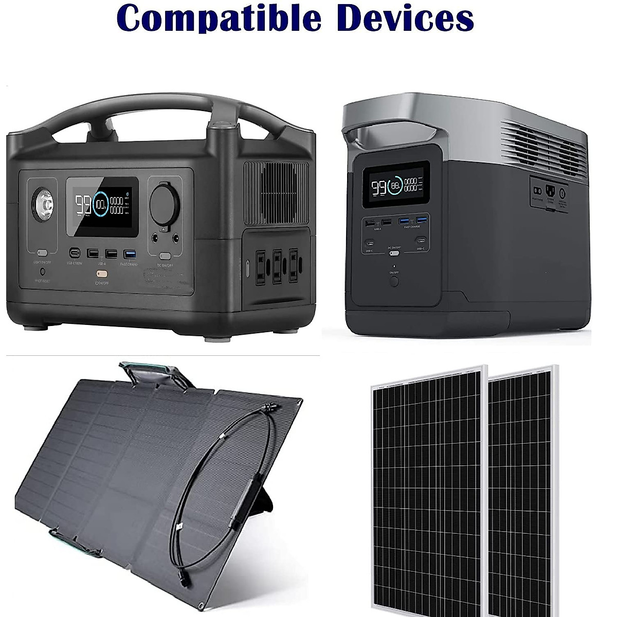 SolarEnz Solar ChargeCable Solar Connector to XT60 Adapter Connector Connect Solar Panel for Lipo Battery Pack EFDELTA Portable Power Station River 600 and Solar Generator 3.2M/10Ft