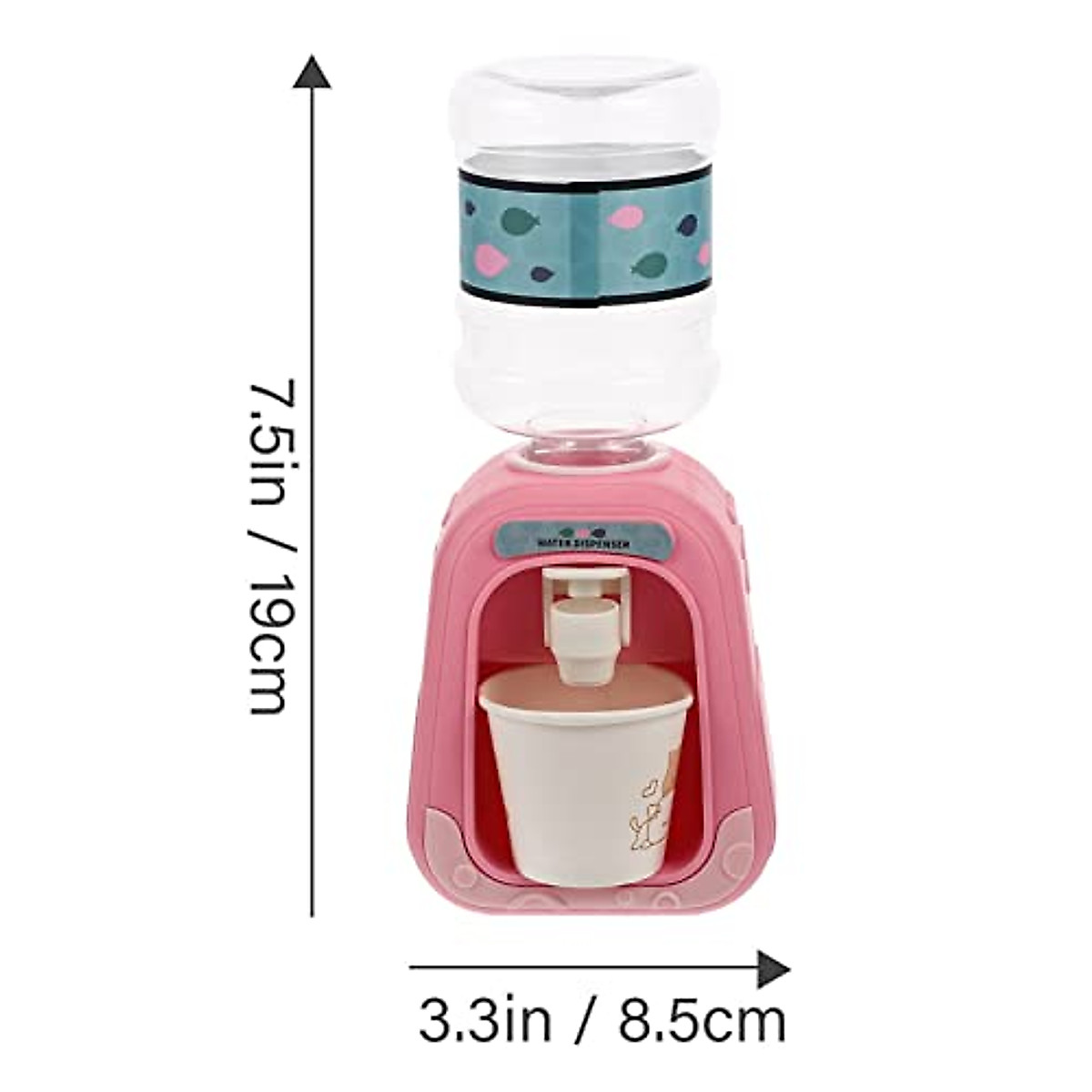 Toyvian 2Pcs Mini Water Dispenser Lovely Cartoon Drinking Water Fountains Miniature Scene Model Doll House Accessories for Children Girls Boys