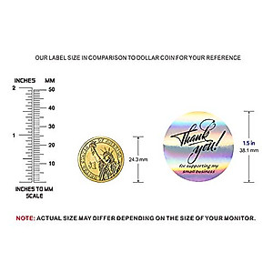 Padike 1.5" Thank You for Supporting My Small Business Stickers, 4 Designs, Highly Recommended for Small Business Owners and Online Sellers, 500 Labels Per Roll (Glitter Silver & Black, 1.5inch)