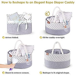 Baby Glory Unisex Diaper Caddy, Diaper Caddy Organizer, Baby Diaper Caddy for Baby Boy with Free Diaper Wet Dry Bag, Greeting Card and Ribbon