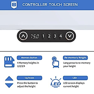 BUNOEM L-Shaped 59" Height Adjustable Electric Standing Desk,Height Stand Up Computer Desk,Sit and Stand Home Office Desk with Splice Board (Oak Top, White Frame)