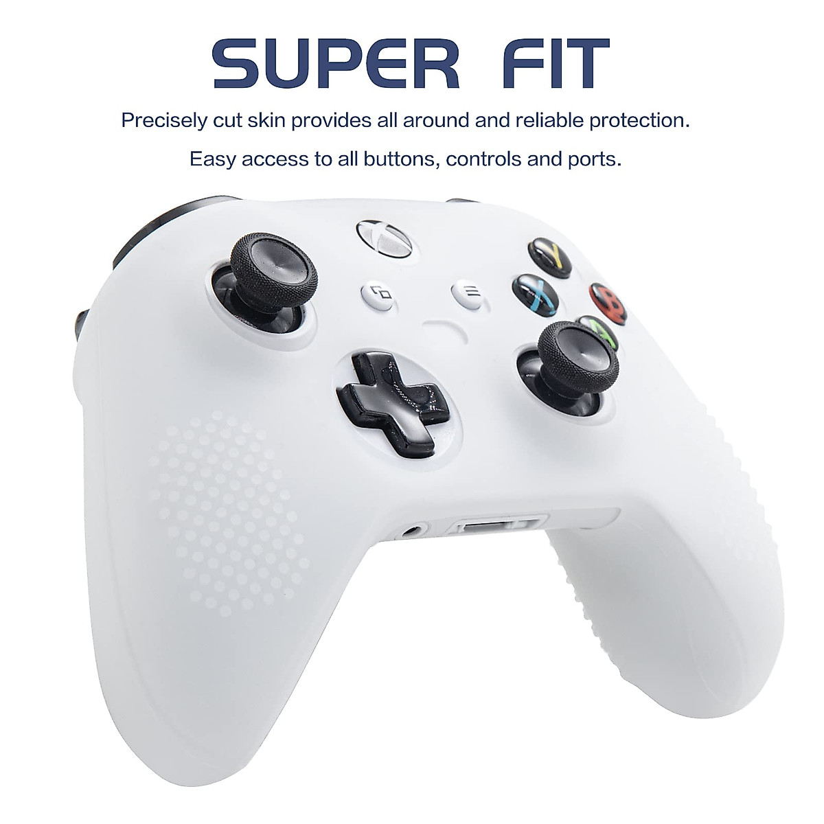 ECHZOVE Silicone Case for Xbox Series S/X, Protective Case for Xbox Series S/X with Thumb Grips - Black