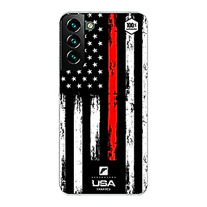Phone Case Red Line Flag USA Patriot Firefighters Design Silicone Transparent - Compatible iPhone and Samsung (Samsung Galaxy A04)