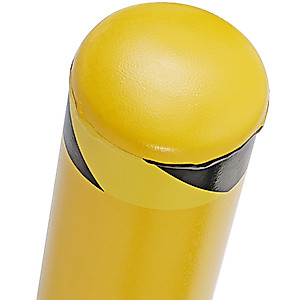 DorBuphan 2Packs 36-4.5 Bollards 4-1/2" OD 36" Height Safety Bollard Yellow Powder Coat Street Bollard Parking Post 4 Free Anchor Bolts for Garage or Parking Lot
