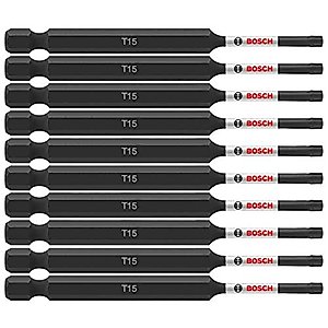 BOSCH ITT1535B 10-Pack 3-1/2 In. Torx #15 Impact Tough Screwdriving Power Bits
